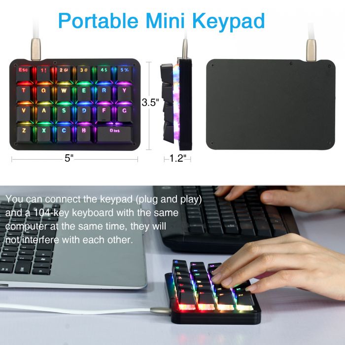 One Handed Keyboard Full Tipy Keyboard – Press