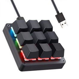 Koolertron One Handed Macro Mechanical Keyboard with 9 Fully ...